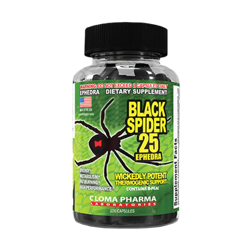 Black Spider 25 Epedra 100 Caps. - Suplementos El Rojo